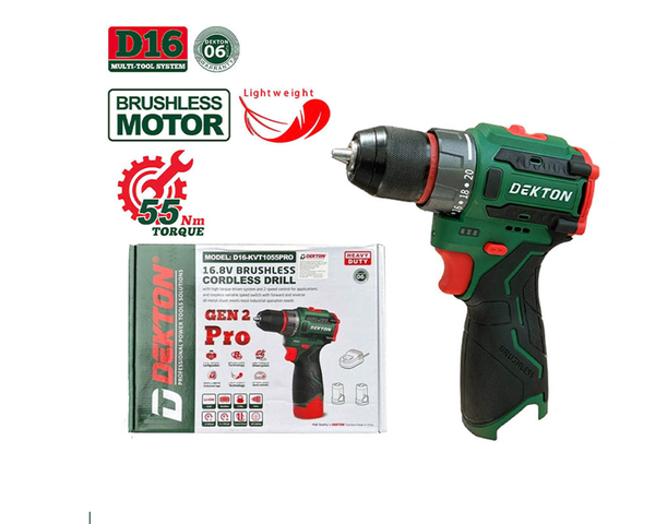 Thân Máy Khoan Pin Dekton D16-KVT1055PRO – 16.8V, Không Pin & Sạc – minhtriet.com.vn