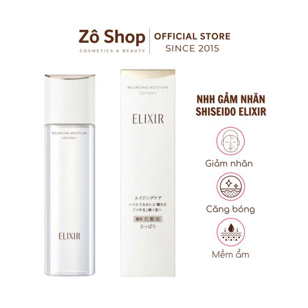 Nước hoa hồng nâng cơ, cải thiện nhăn Shiseido Elixir Bouncing Moist L – Mỹ phẩm Nhật - Zô shop