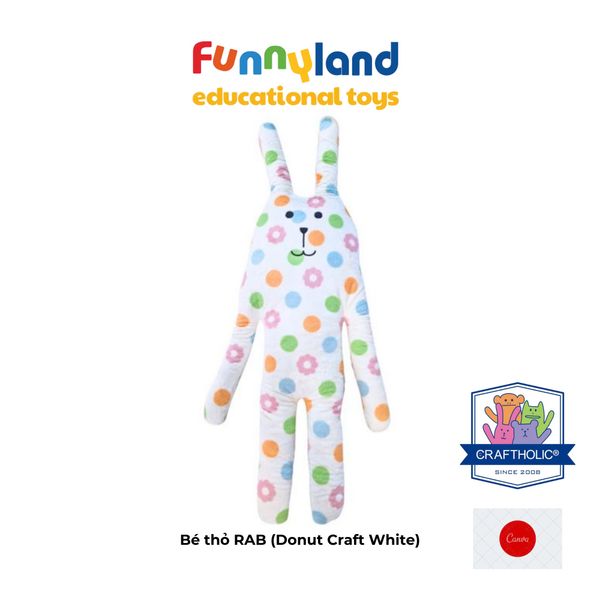 Gấu bông Nhật Bản Craftholic - Bé thỏ RAB (Donut Craft White)– Funnyland
