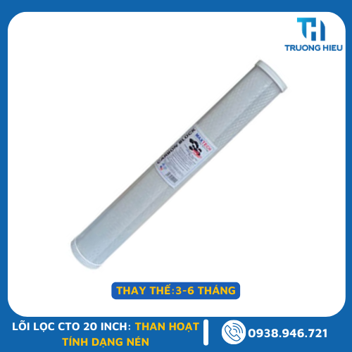 Lõi Lọc Thô CTO 20 inch (Lõi Than Nén) | Giá Tốt Tại Bình Dương – Máy lọc nước Trường Hiếu