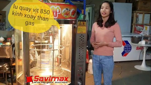 Lò quay vịt kính xoay 2 lớp cường lực SV850 – Savimax.vn