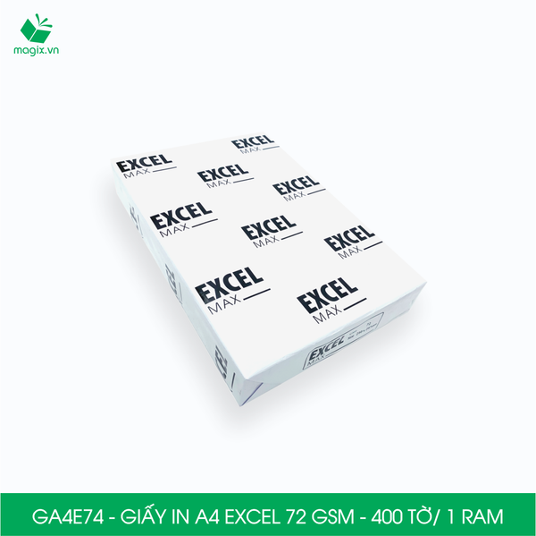 GA4E74 - Giấy in A4 Excel 72gsm - 400 tờ/1 ram – Magix.vn - Giải pháp đóng gói tối ưu bao bì ...