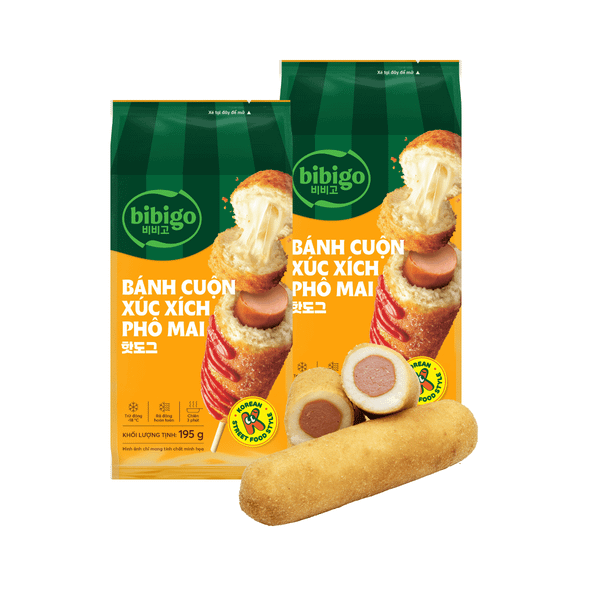 Bánh cuộn xúc xích phô mai Bibigo 195g – FARMERS MARKET