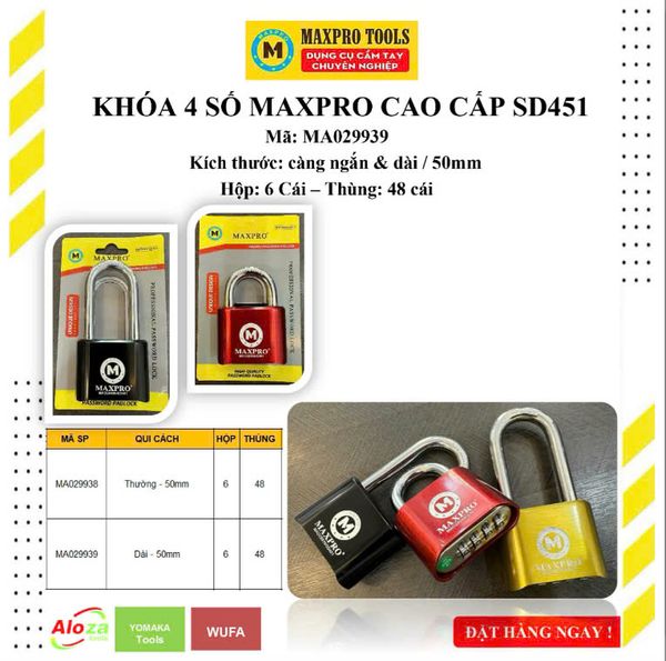 Khóa Maxpro 4 số cao cấp