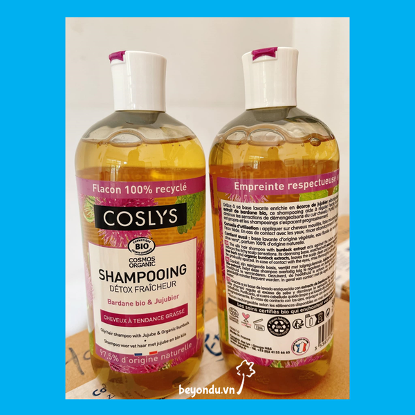 Dầu gội cho tóc dầu chiết xuất táo và ngưu bàng hữu cơ Coslys (500ml) – Beyond U