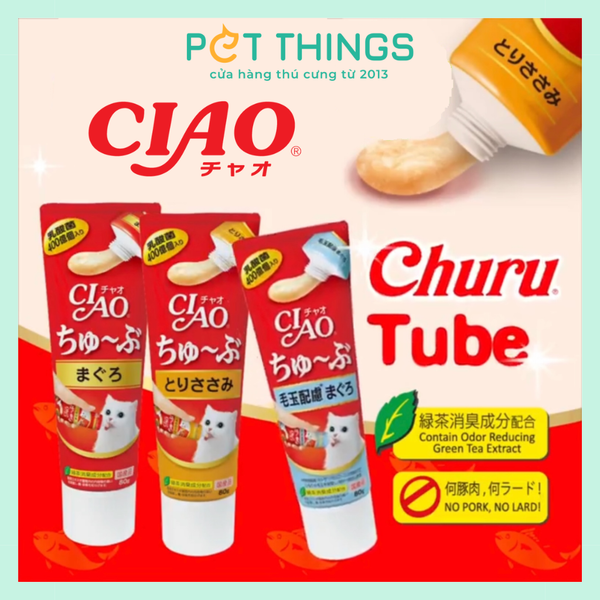 CIAO Churu Tube Puree Súp Thưởng Cho Mèo Dạng Tuýp 80g – Pet Things