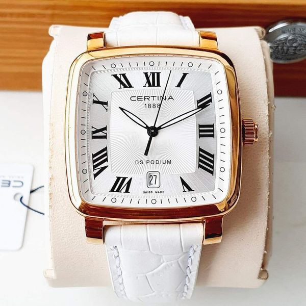 Certina Quartz C025.510.36.033.00 DS Podium White Dial Leather - Đồng – PhongWatch