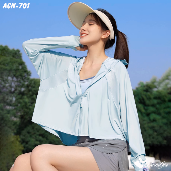 Áo Chống Nắng Croptop Uni-Cool Max Cao Cấp (ACN701) – Khăn Choàng Phạm Gia