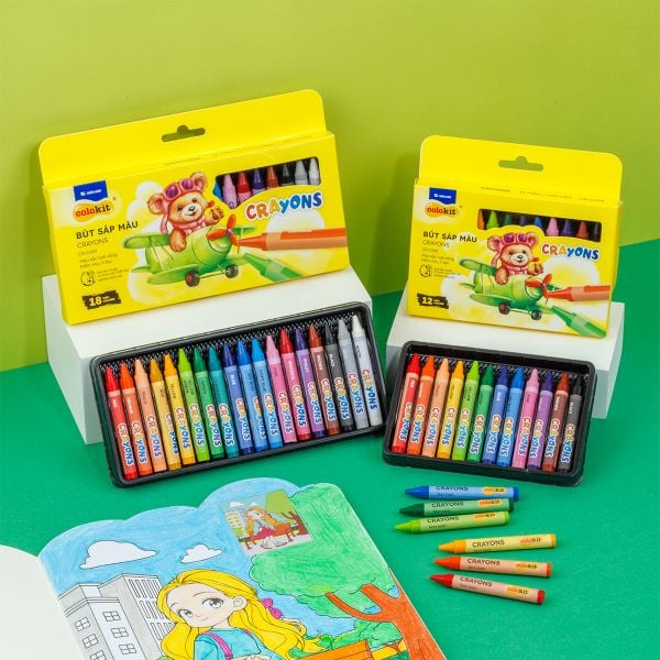 Bút sáp 12/18 màu Thiên Long Colokit - Màu sắc tươi sáng Phủ đều màu – Thiên Long Shop