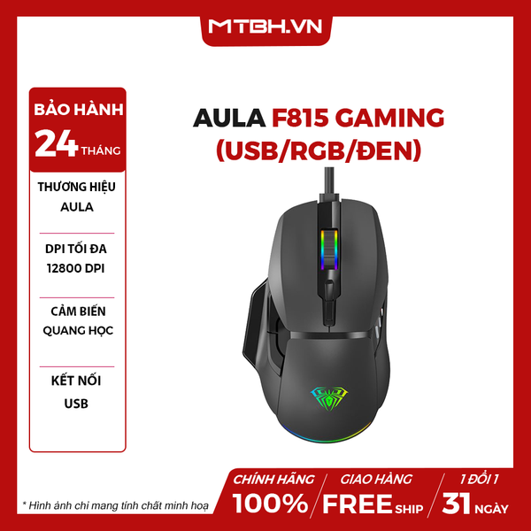 Chuột Aula F815 Gaming (Usb/Rgb/Đen) – Máy Tính Biên Hòa