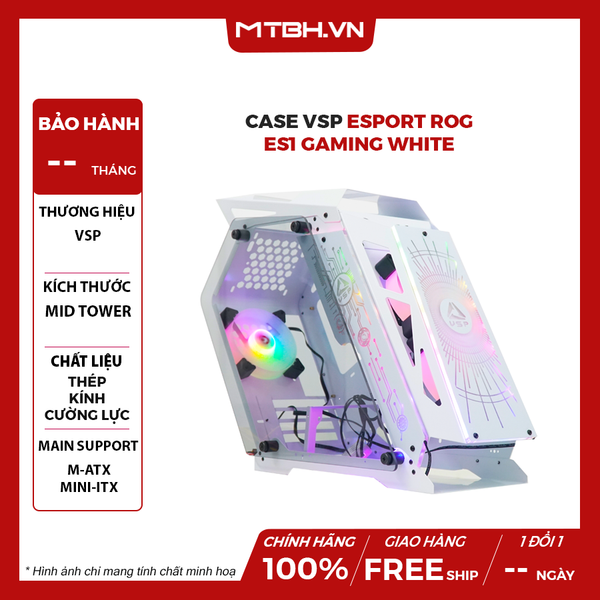 Case VSP ESPORT ROG ES1 Gaming White – Máy Tính Biên Hòa