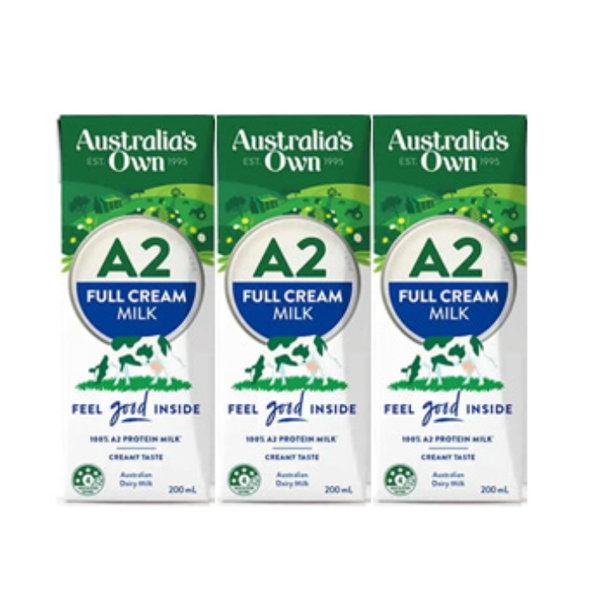 Uht Milk Full Cream A2 Australias Own 200Ml 3Pcs – Nam An Market