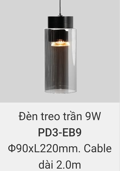 Đèn thả trần, đèn thả trang trí vinaled 9w PD3 EB9 – ANFACO LIGHTING. ĐÈN ANFACO. ĐÈN LED ANFACO