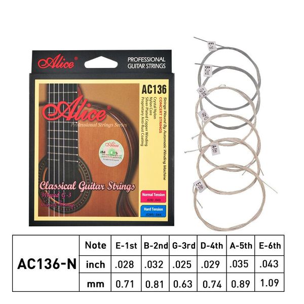 Bô Dây Đàn Guitar Classic Alice AC136 – Piano Plus