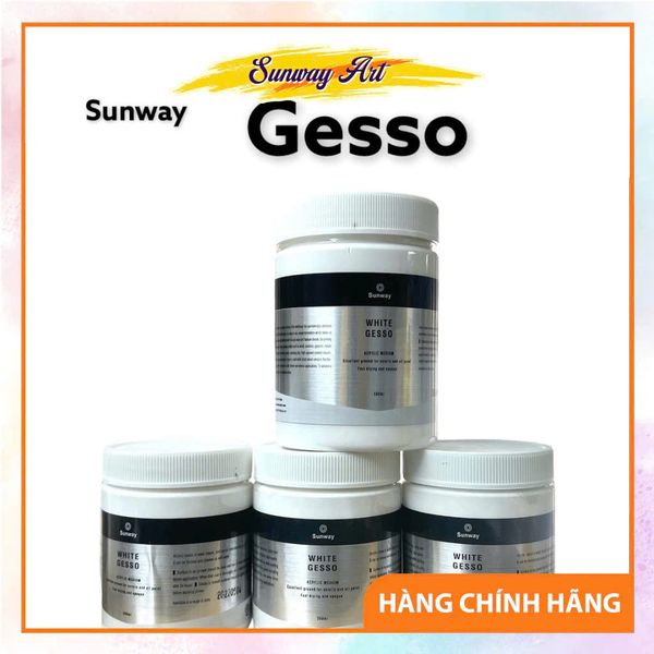 Sơn lót gesso SUNWAY 300ml/500ml/1200ml – Dụng Cụ Vẽ Sunway