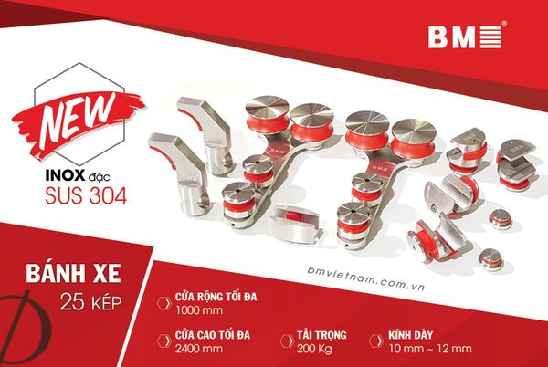 Bánh Xe ø 25 Ray Cửa Lùa Bm Việt Nam PhỤ KiỆn CỬa KÍnh Bm