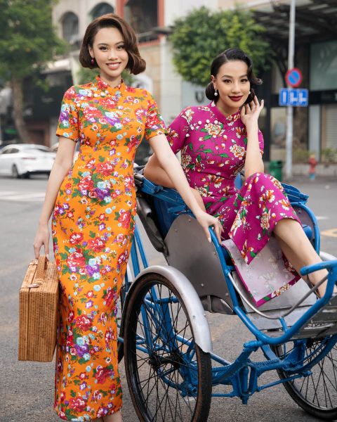 Sườn Xám Gấm Cam – GOSUMO.VN