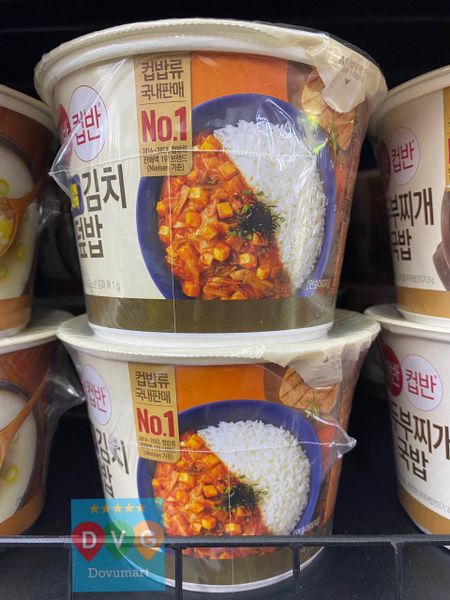 Cơm Hộp Ăn Liền Thịt Lợn Kimchi CJ Hàn Quốc 251G/ CJ) 햇반컵반(스팸김치덮밥) 251 – dovumart