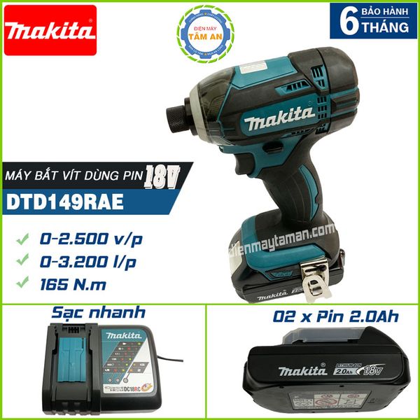 Máy bắn vít dùng PIN 18V Makita DTD149RAE – Điện Máy Tâm An