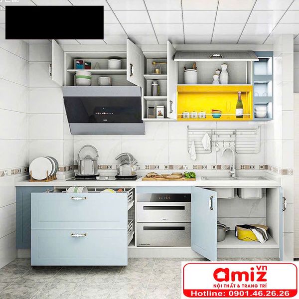 Tủ bếp chữ I chất lượng cao AMIZ-026 – AMIZ.VN ( nội thất & trang trí )