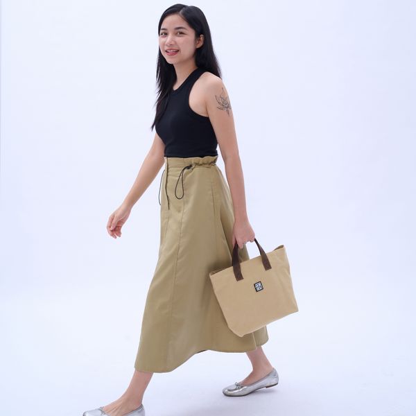Leather Strap Tote S - Canvas | Jamlos