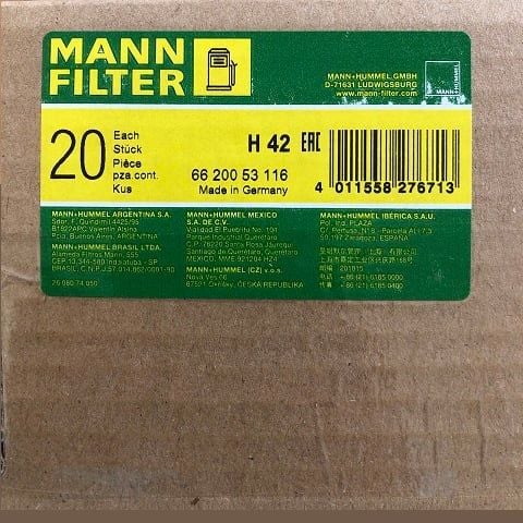 Lọc dầu Mann Filter H-42 – Công Ty TNHH TECQUIP