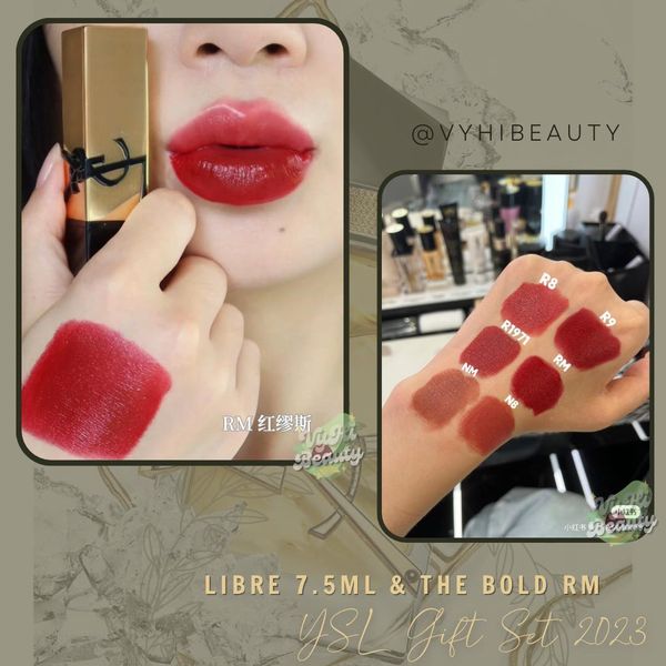 Set quà tặng YSL hộp giấy vân đá gồm 1 son YSL The Bold màu RM 1.3g và – Vy Hí Beauty