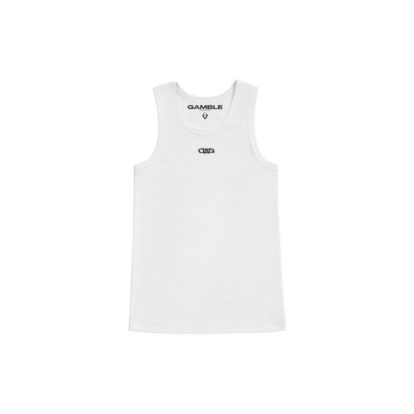 LOGO TANK TOP / WHITE – GAMBLE WORLDWIDE
