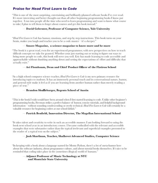 Head First Learn to Code: A Learner's Guide to Coding and Computationa – E-books Max30