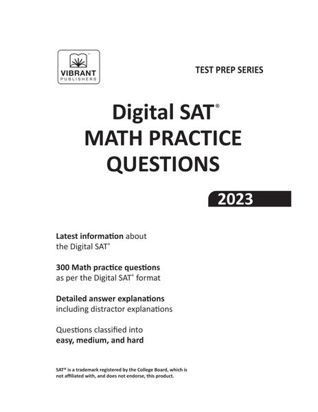 Digital SAT Math Practice Questions – E-books Max30