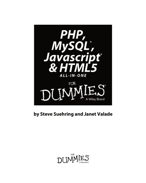 PHP, MySQL, JavaScript & HTML5 All-in-One For Dummies – E-books Max30