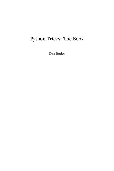 Python Tricks: A Buffet of Awesome Python Features – E-books Max30