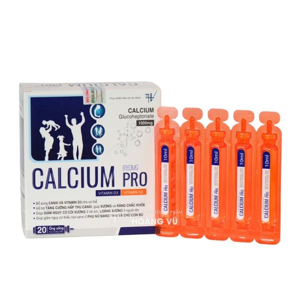 Siro Calcium Pro - Hỗ trợ bổ sung canxi cho cơ thể (Hộp 20 ống x 10ml) – Dược Hoàng Vũ