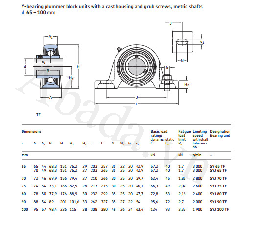 Gối đỡ vòng bi SYJ 80 TF SKF Abada
