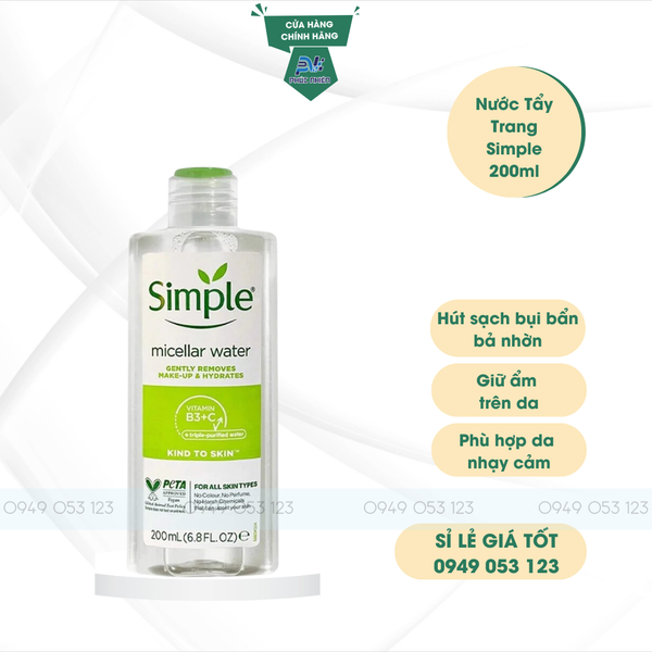 Nước tẩy trang Simple 200ml – Siêu Thị Hàng Thái Phúc Nhiên