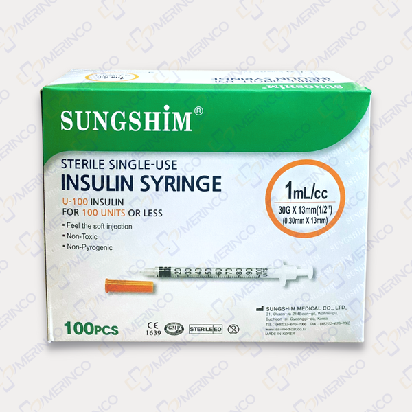 Bơm tiêm insulin Sungshim Hàn Quốc 1ml (kim dài) – Merinco