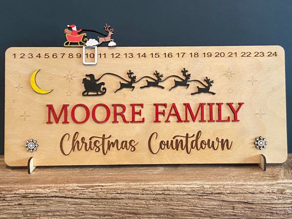 Sliding Santa Sleigh Countdown Sign – INFINIGIFTS