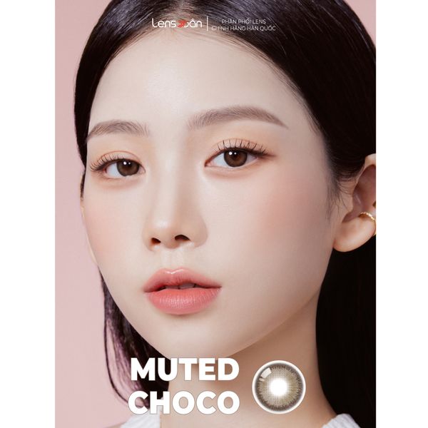 Lens Nâu Choco tự nhiên có viền Muted Choco - Olola