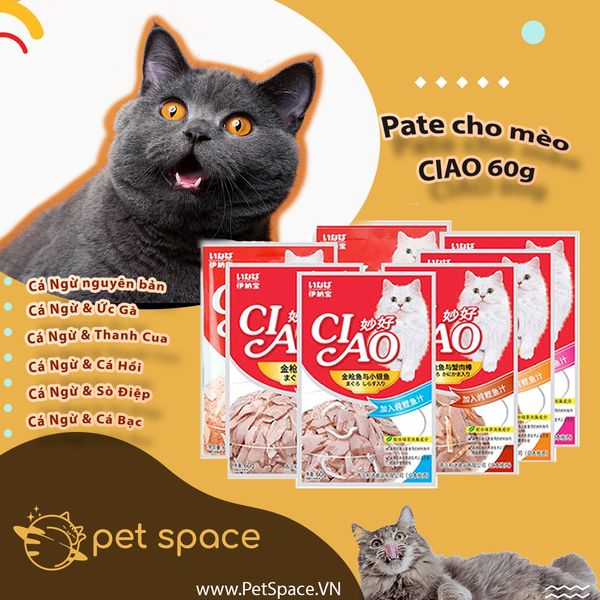 Pate Ciao cho mèo 60g đủ vị – Petspace.vn