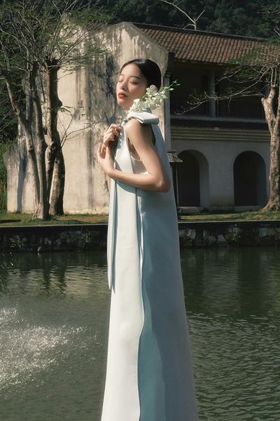 Áo Dài Cách Tân Cổ Yếm Nơ THINGS STUDIOS – Minde