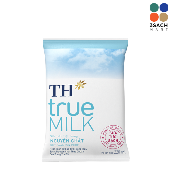 Sữa Tiệt Trùng Nguyên Chất TH True Milk (Bịch 200ml) – 3Sach Mart