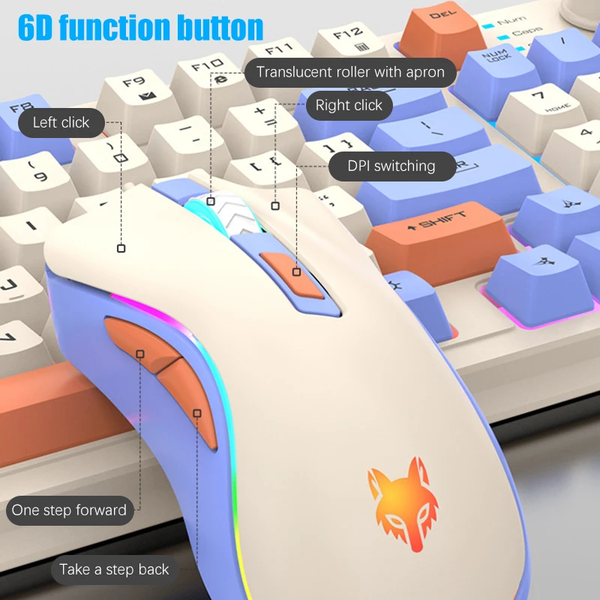 Combo Chuột và Bàn phím giả cơ gaming XUNFOX K820– Goldenbit