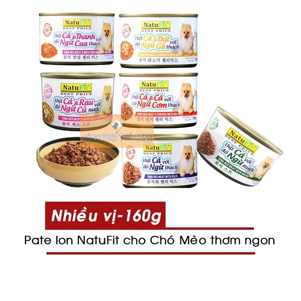 Pate NatuFit Cho Chó Mèo Mọi Lứa Tuổi Lon 160g - Đủ 6 Vị – Nông Trại Thú Cưng