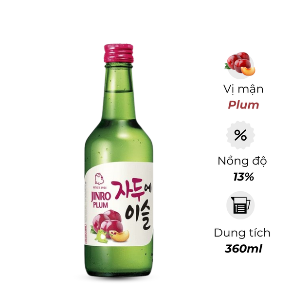 Rượu Soju Jinro Hàn Quốc Vị Mận Plum - Chai 360ML 13% – Cỏ Sáu Lá Specialty