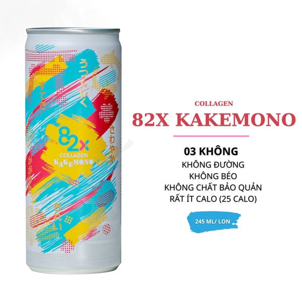 Nước uống Collagen 82X Kakemono Nhật Bản The Pink Collagen Lon 245ml – Cỏ Sáu Lá Specialty