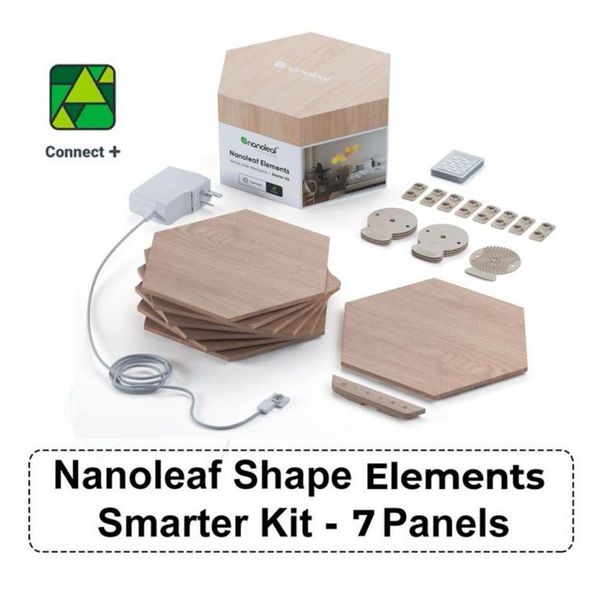 Nanoleaf Elements Birchwood Starter Kit 7PK lục giác vân gỗ