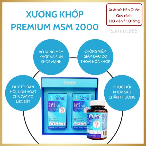 120 VIÊN BỔ SUNG XƯƠNG KHỚP SỤN PREMIUM MSM 2000 từ SOLIFE KOREA - BON – Solifevietnam
