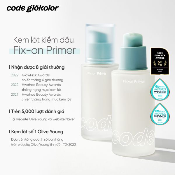 Kem lót kiềm dầu mịn da che phủ lỗ chân lông bền màu 24h Code Glokolor – The Face Shop