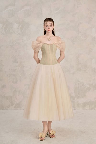 Váy Che Bắp Tay Phồng Công Chúa 2 Màu Linh Phung Hizu Dress Up
