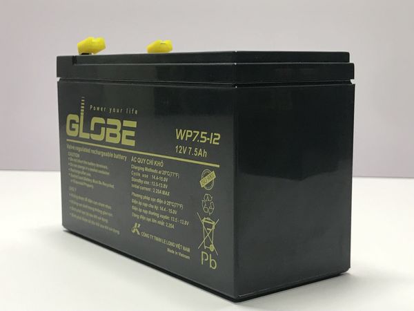 Bình ắc quy khô Globe WP7.5-12 cho bộ lưu điện UPS 12V-7.5Ah – Go2banh.com